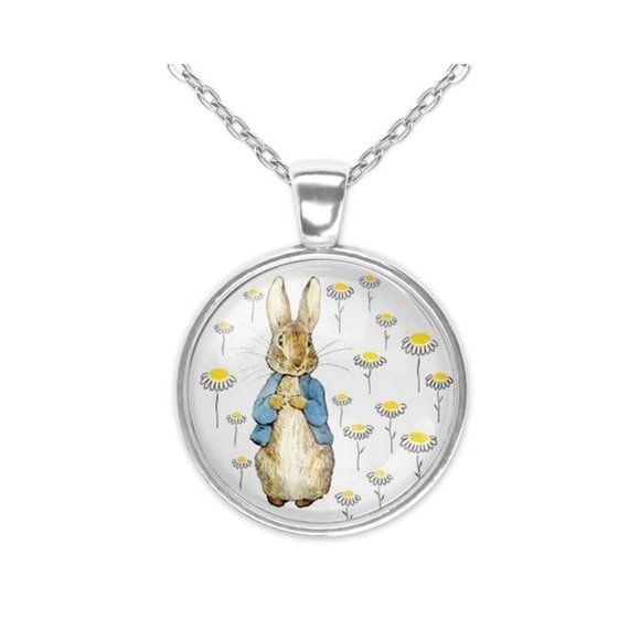 Jewelry | Bunny Peter Rabbit Glass Pendant Necklace Easter Spring ...